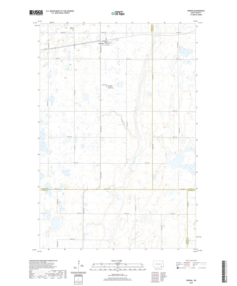 Verona, ND (2020, 24000-Scale) Map by United States Geological Survey ...