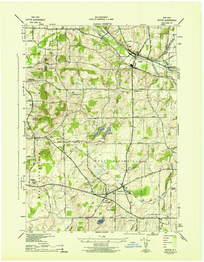 Victor, NY (1942, 31680-Scale) Map by United States Geological Survey ...