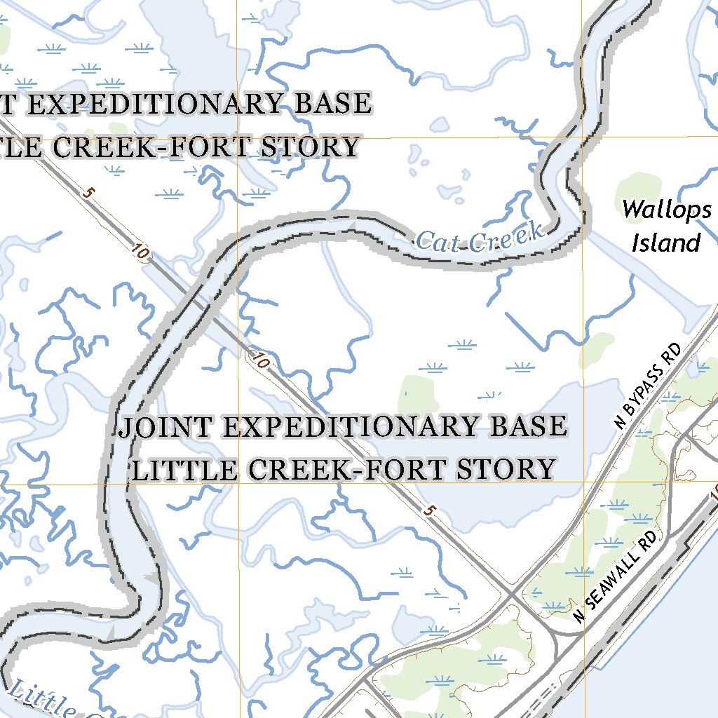 Wallops Island, VA (2022, 24000-Scale) Map by United States Geological ...