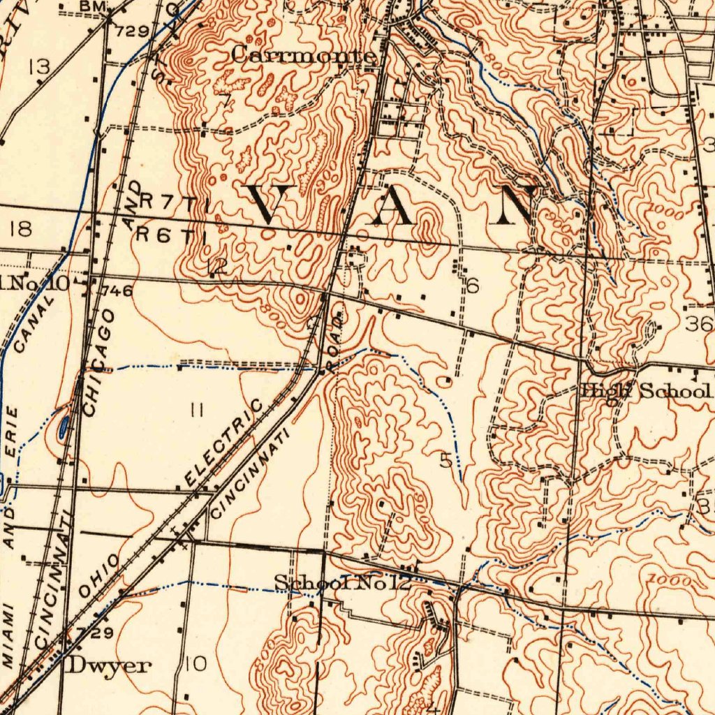 Waynesville, OH (1913, 62500-Scale) Map by United States Geological ...