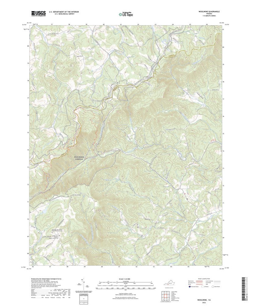 Woolwine, VA (2022, 24000-Scale) Map by United States Geological Survey ...