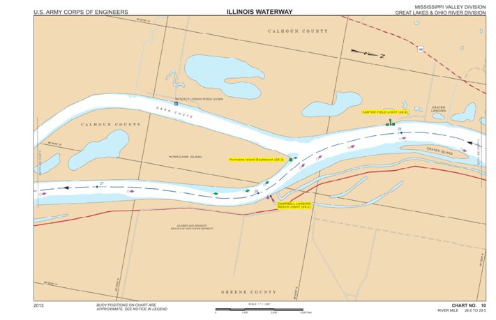 Chart 10 - Illinois River Miles 26.6 - 29.5 Map by US Army Corps of ...