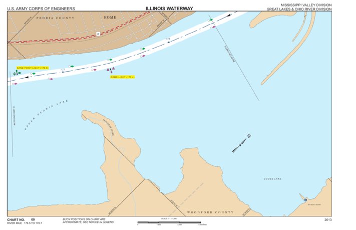 Chart 60 - Illinois River Miles 176.5 - 178.7 Map by US Army Corps of ...