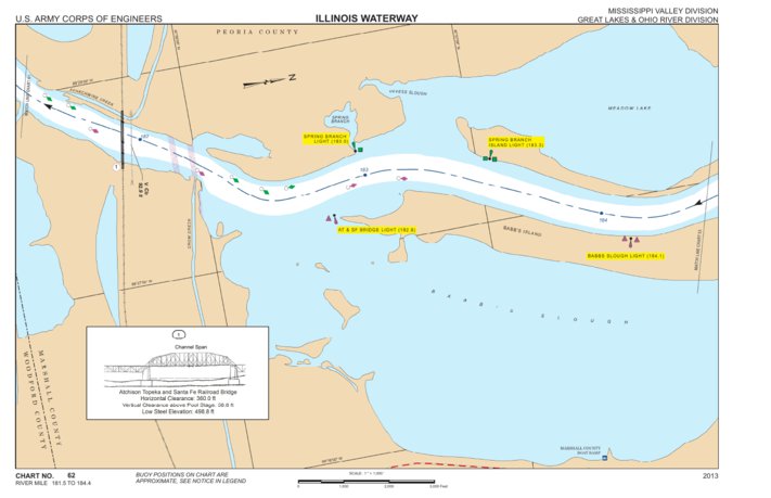 Chart 62 - Illinois River Miles 181.5 - 184.4 Map by US Army Corps of ...