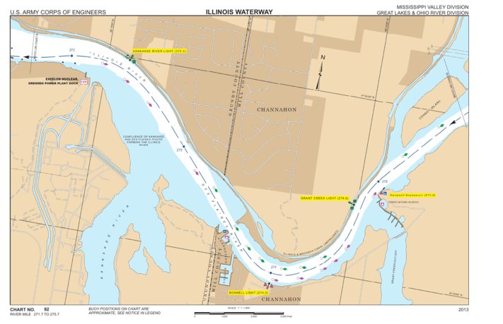 Chart 92 - Illinois River Miles 271.7 - 275.7 Map by US Army Corps of ...