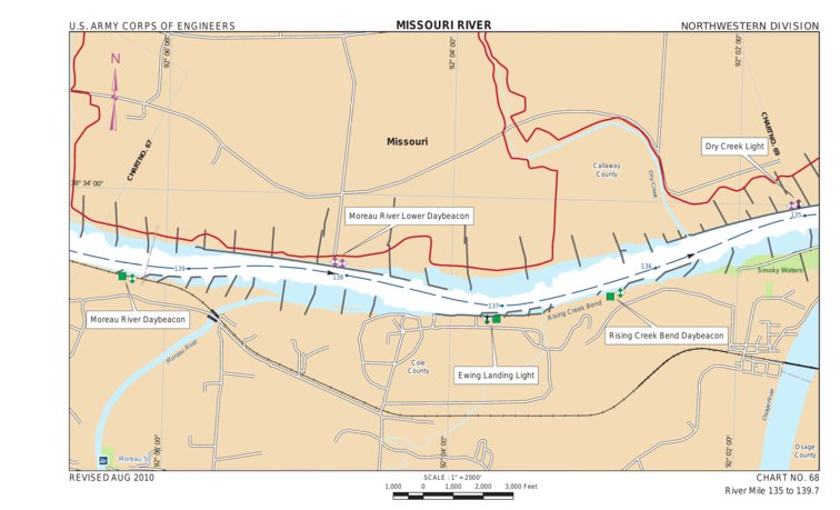 Lower Missouri, River Mile 135 to 139.7 Map by US Army Corps of ...