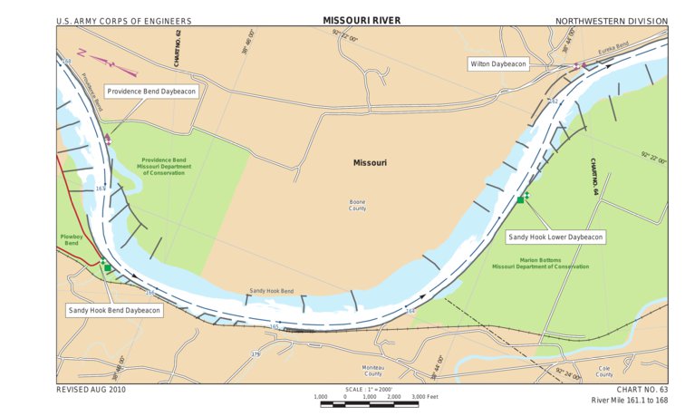 Lower Missouri, River Mile 161.1 to 168 Map by US Army Corps of ...