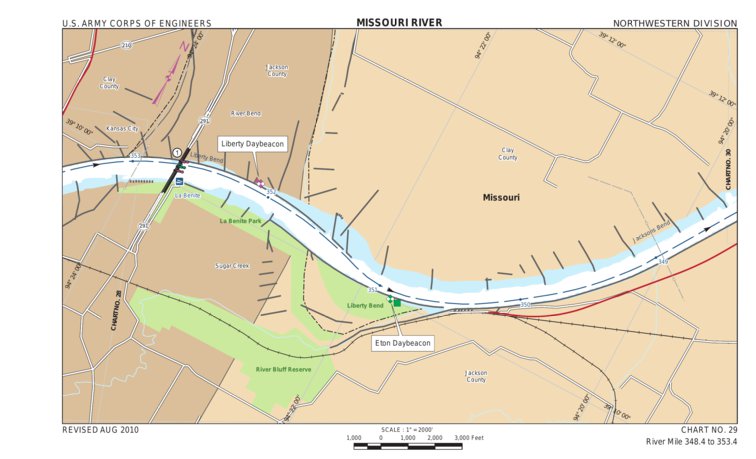 Lower Missouri, River Mile 348.4 to 353.4 Map by US Army Corps of ...