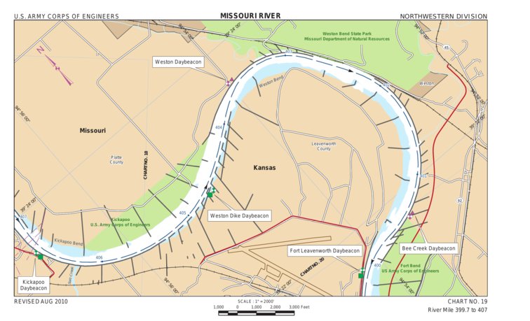 Lower Missouri, River Mile 399.7 to 407 Map by US Army Corps of ...
