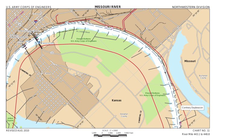 Lower Missouri, River Mile 443.1 to 448.8 Map by US Army Corps of ...