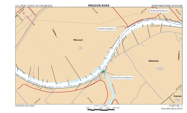 Lower Missouri, River Mile 492 to 497.6 Map by US Army Corps of ...