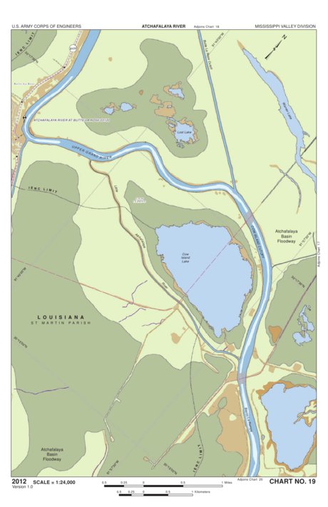 Chart 19 - Atchafalaya Basin Floodway Map by US Army Corps of Engineers ...