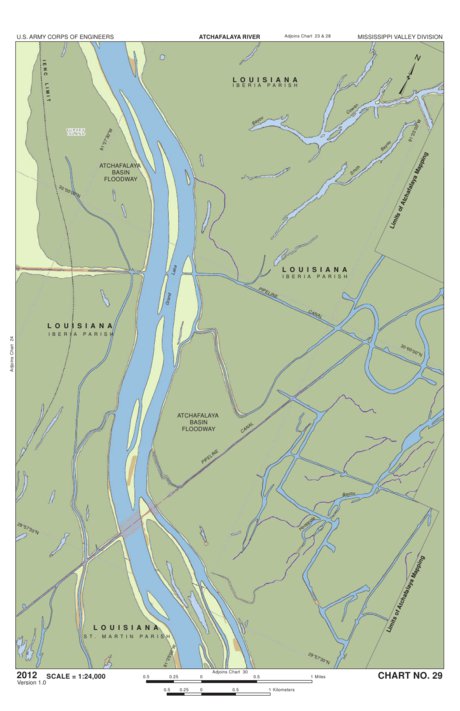 Chart 29 - Grand Lake at Atchafalaya Basin Floodway Map by US Army ...