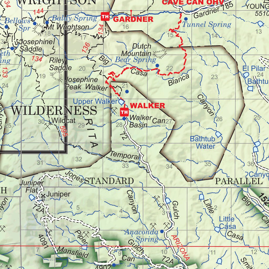 Coronado National Forest, Nogales and Sierra Vista Ranger Districts Map ...