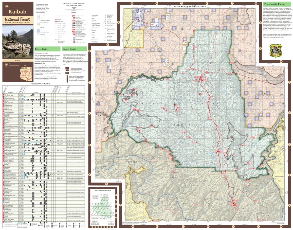 Kaibab National Forest Visitor Map, North Kaibab Ranger District by US ...