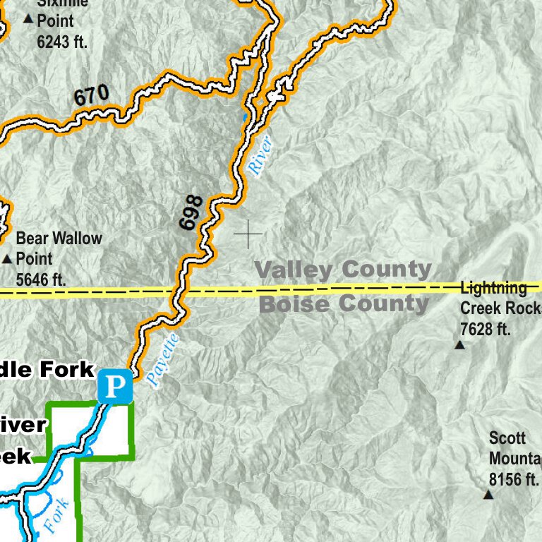 Boise National Forest Winter Travel Map Emmett & Lowman Ranger ...