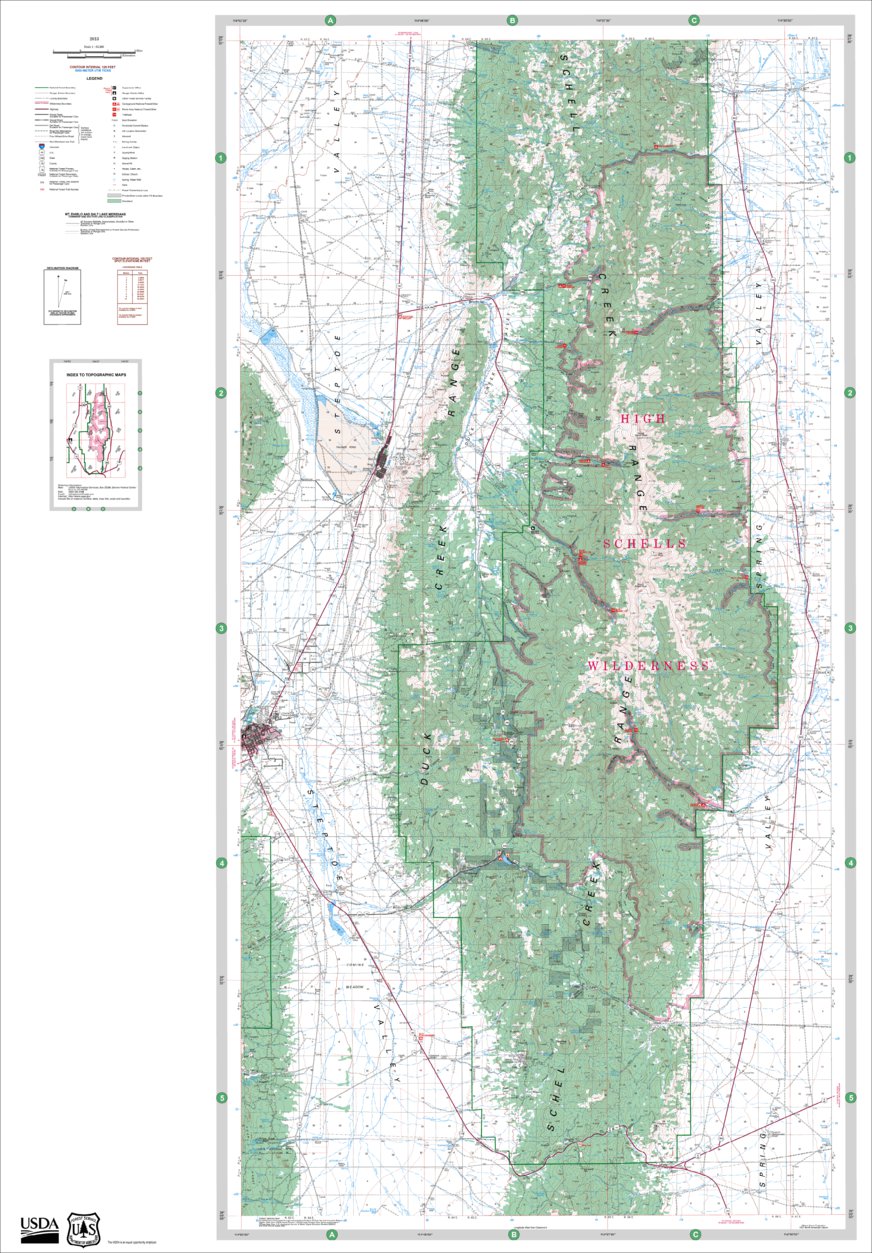 High Schells Wilderness Humboldt-Toiyabe National Forest 2013 Map by US ...