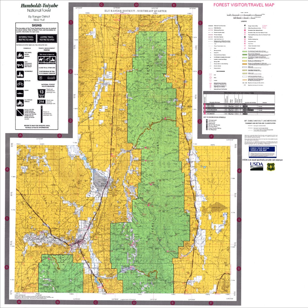 Humboldt-Toiyabe National Forest Ely Ranger District Northeast Quarter ...