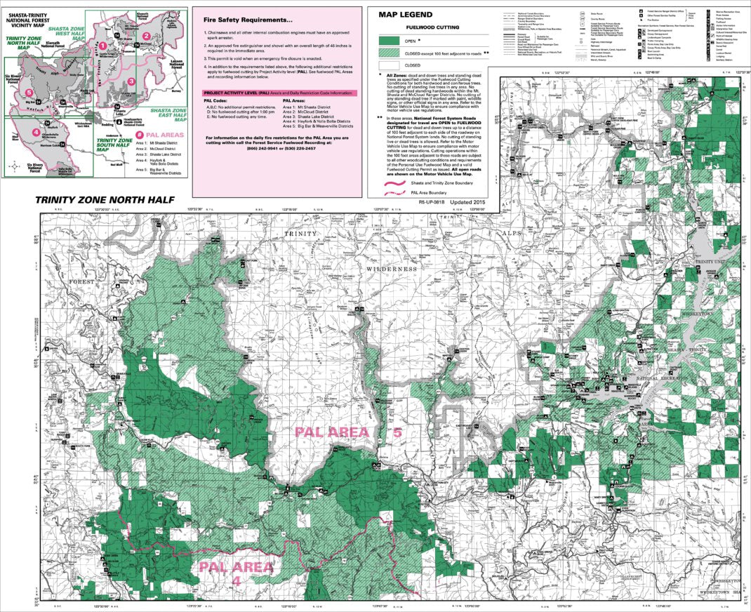 2015 Trinity Unit Fuelwood Map (north) by US Forest Service R5 | Avenza ...
