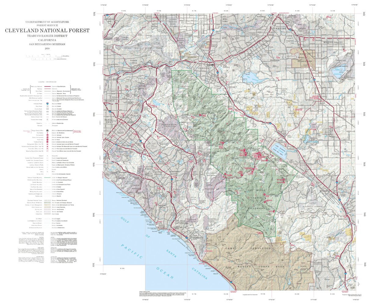 Cleveland National Forest Visitor Map - North (2010) by US Forest ...
