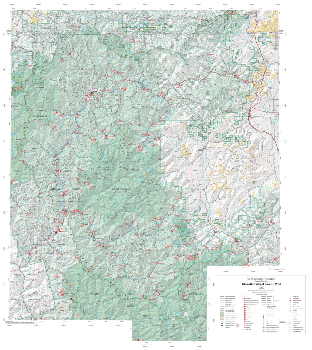 Klamath National Forest Visitor Map - West (2007) by US Forest Service ...