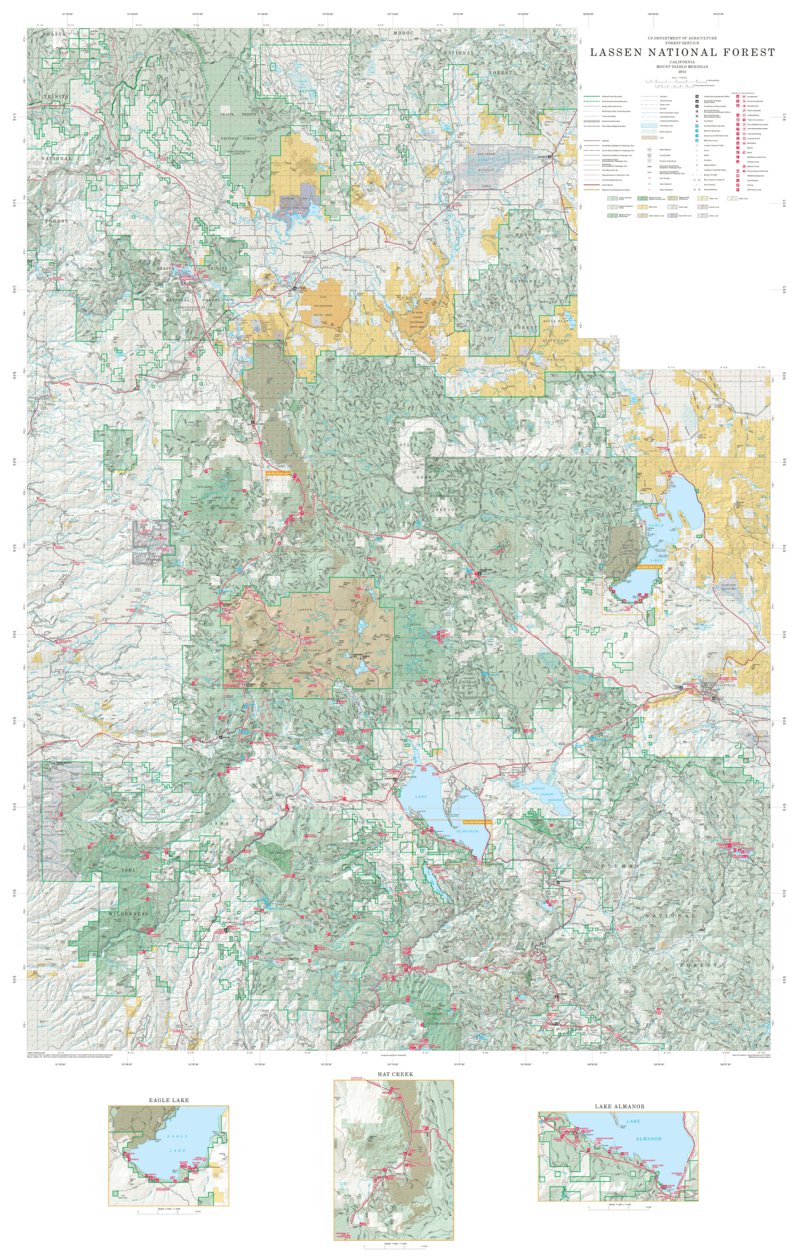Lassen National Forest Visitor Map (2012) by US Forest Service R5 ...