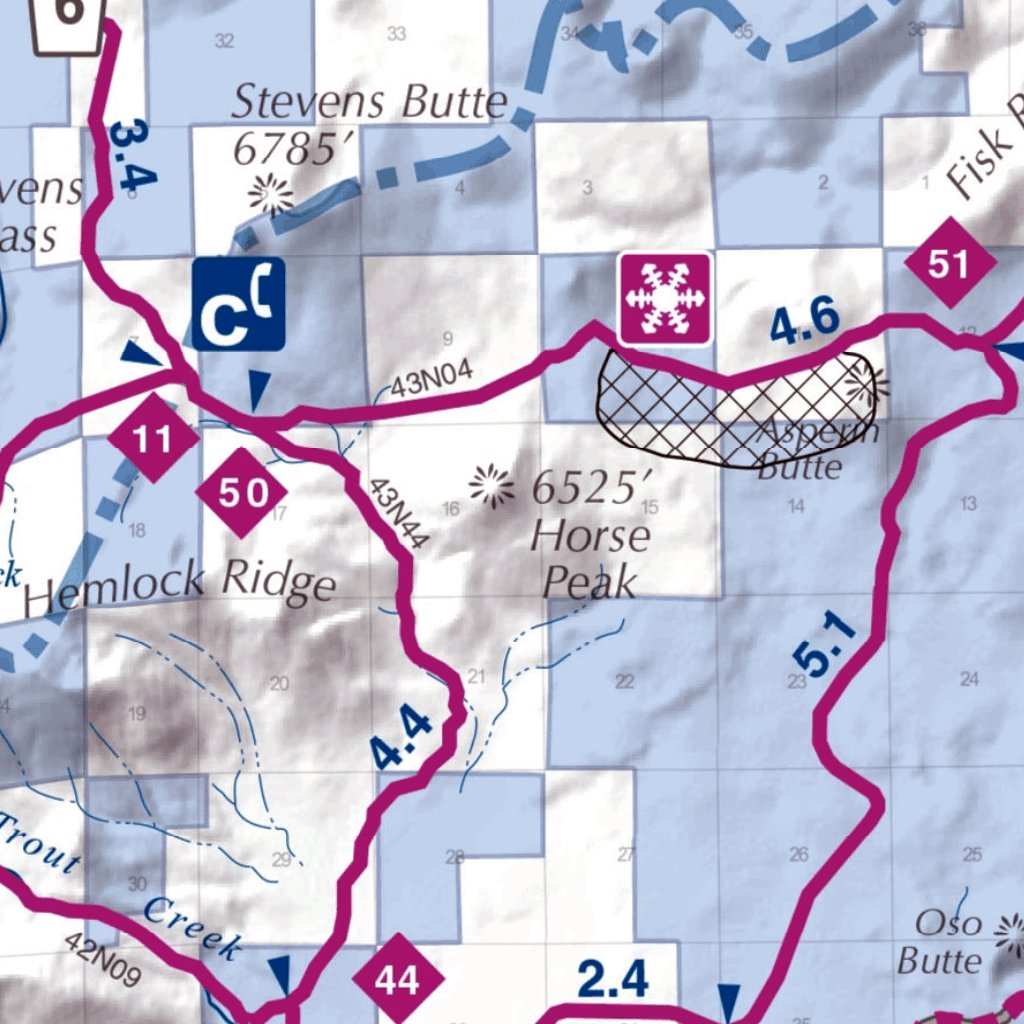 Triforest Snowmobile Trail Map by US Forest Service R5 | Avenza Maps