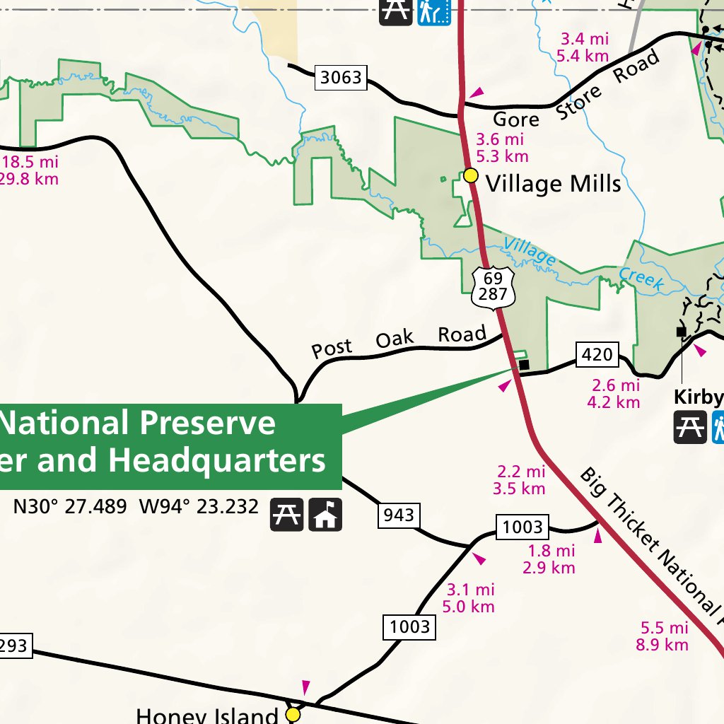 Big Thicket National Preserve Map by US National Park Service | Avenza Maps