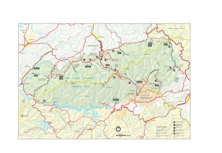 Great Smoky Mountains National Park Map by US National Park Service ...