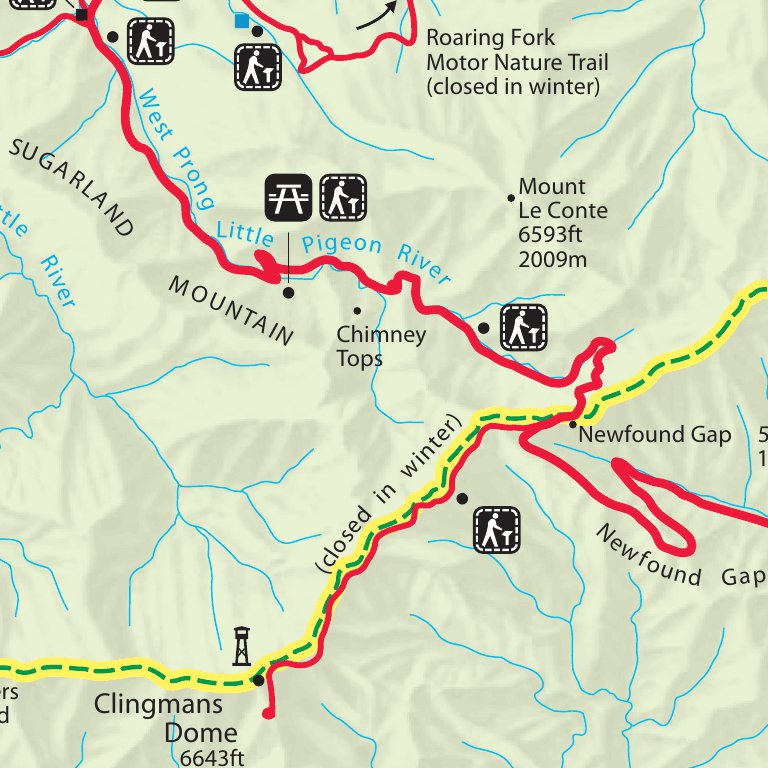 Great Smoky Mountains National Park Map by US National Park Service ...
