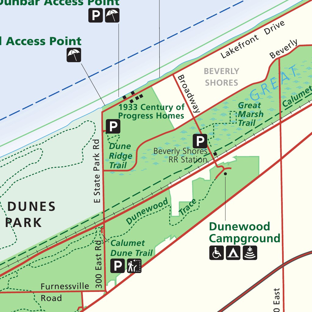 Indiana Dunes National Lakeshore Map by US National Park Service ...