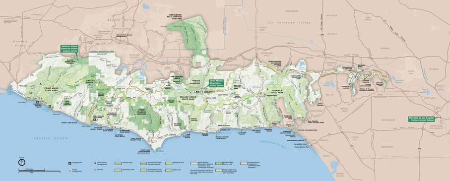 Santa Monica Mountains National Recreation Area Map by US National Park ...