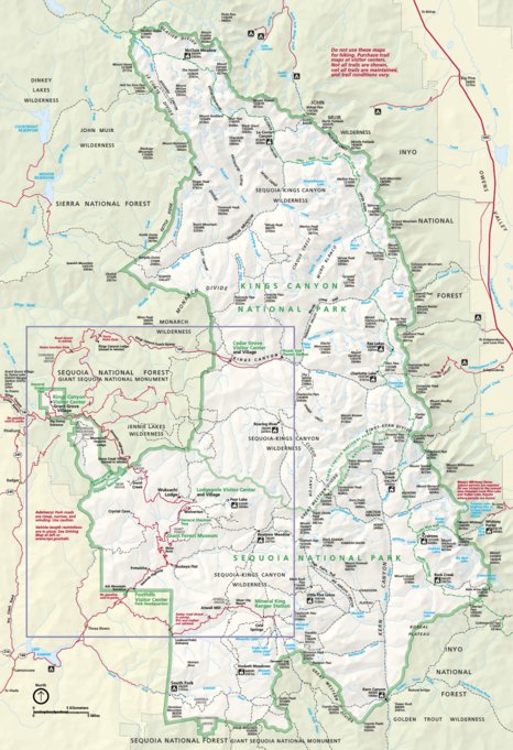 Sequoia and Kings Canyon National Parks Map by US National Park Service ...