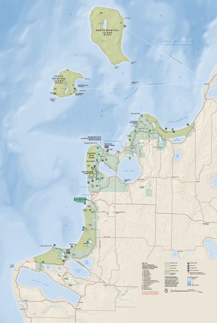 Sleeping Bear Dunes National Lakeshore Map by US National Park Service ...