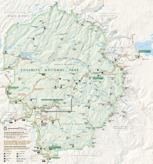 Yosemite National Park Map by US National Park Service | Avenza Maps