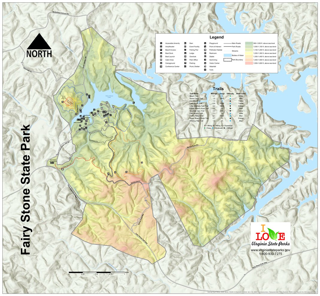 Fairy Stone State Park Map by Virginia State Parks | Avenza Maps