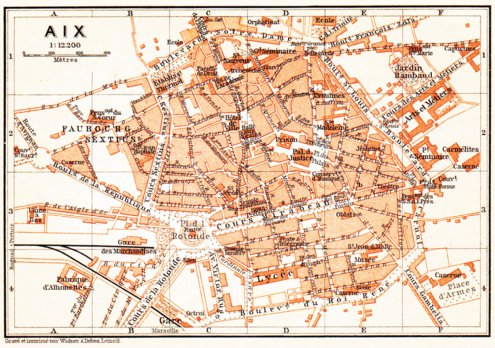 Aix (Bouches-du-Rhône) city Map, 1900 by Waldin | Avenza Maps