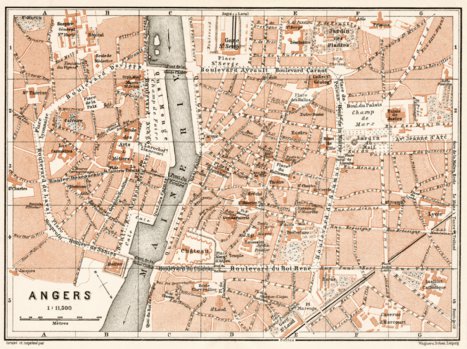 Angers City Map, 1909 by Waldin | Avenza Maps