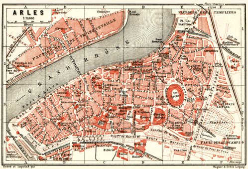Arles city Map, 1885 by Waldin | Avenza Maps