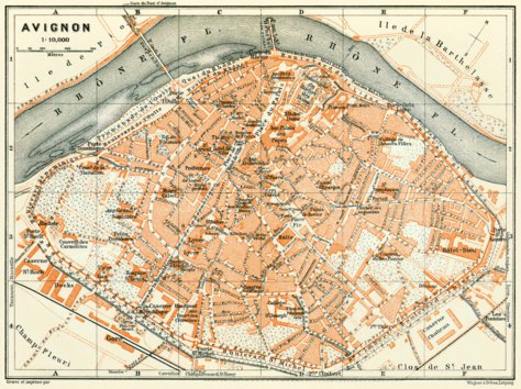 Avignon city Map, 1913 (1:10,000) by Waldin | Avenza Maps