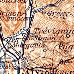 Bauges Mountains Map, 1900 by Waldin | Avenza Maps