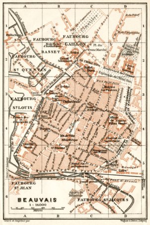 Beauvais city Map, 1909 by Waldin | Avenza Maps