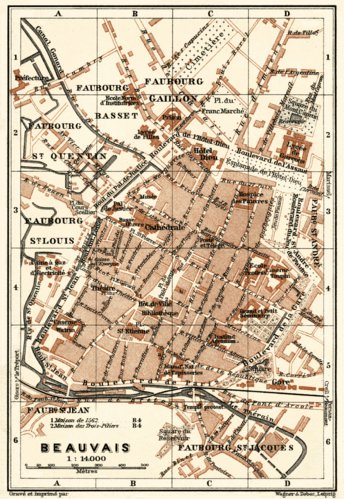 Beauvais city Map, 1913 by Waldin | Avenza Maps