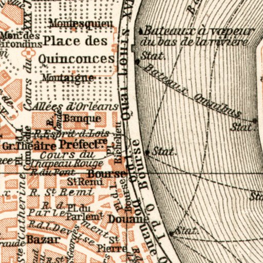 Bordeaux city Map, 1902 by Waldin | Avenza Maps