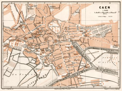 Caen city map, 1909 by Waldin | Avenza Maps
