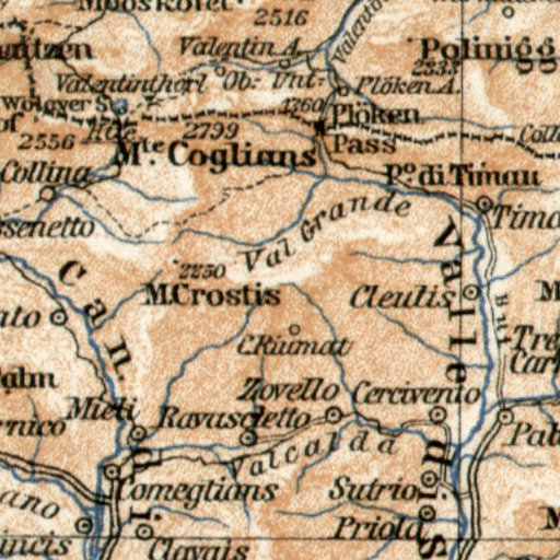 Carinthian Alps (Kärntner Alpen), 1906 Map by Waldin | Avenza Maps
