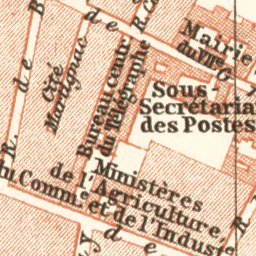 Central Paris districts Map: Invalides and Luxembourg, 1903 by Waldin ...