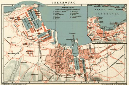 Cherbourg city Map, 1897 by Waldin | Avenza Maps
