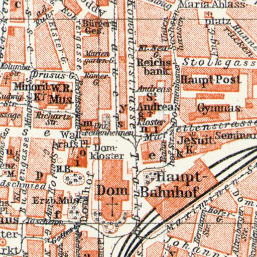 Cologne (Köln) city Map, 1906 by Waldin | Avenza Maps
