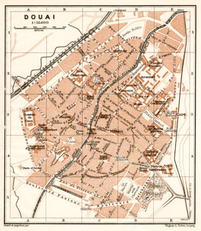 Douai city Map, 1909 by Waldin | Avenza Maps
